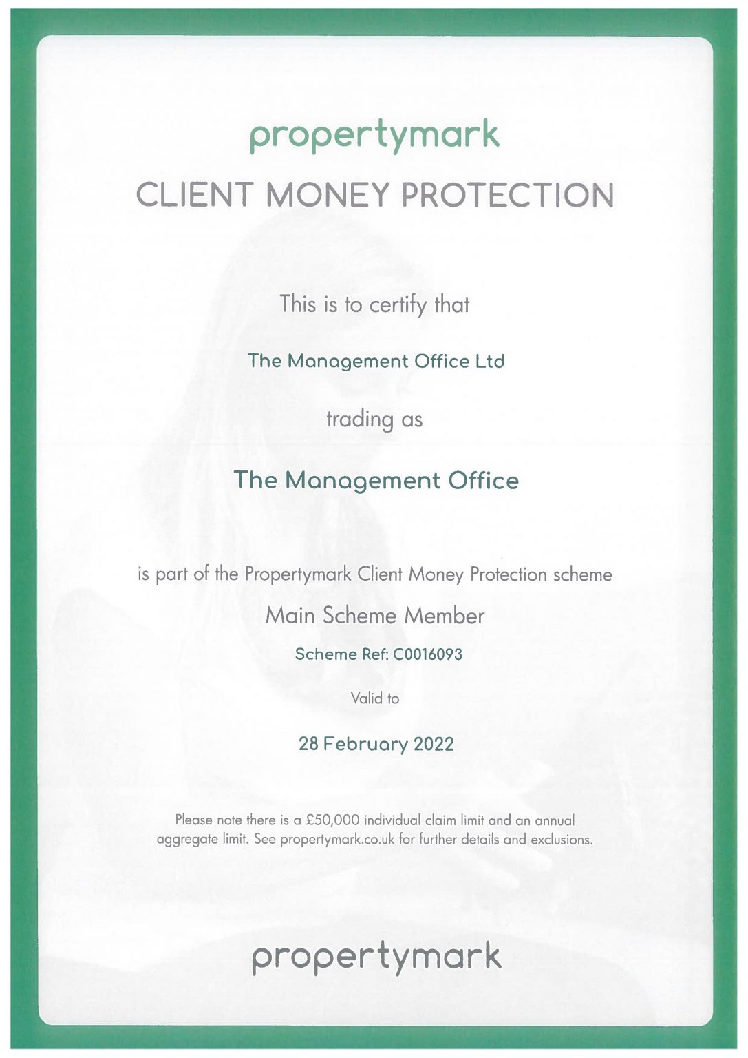 CMP Certificate – The Management Office
