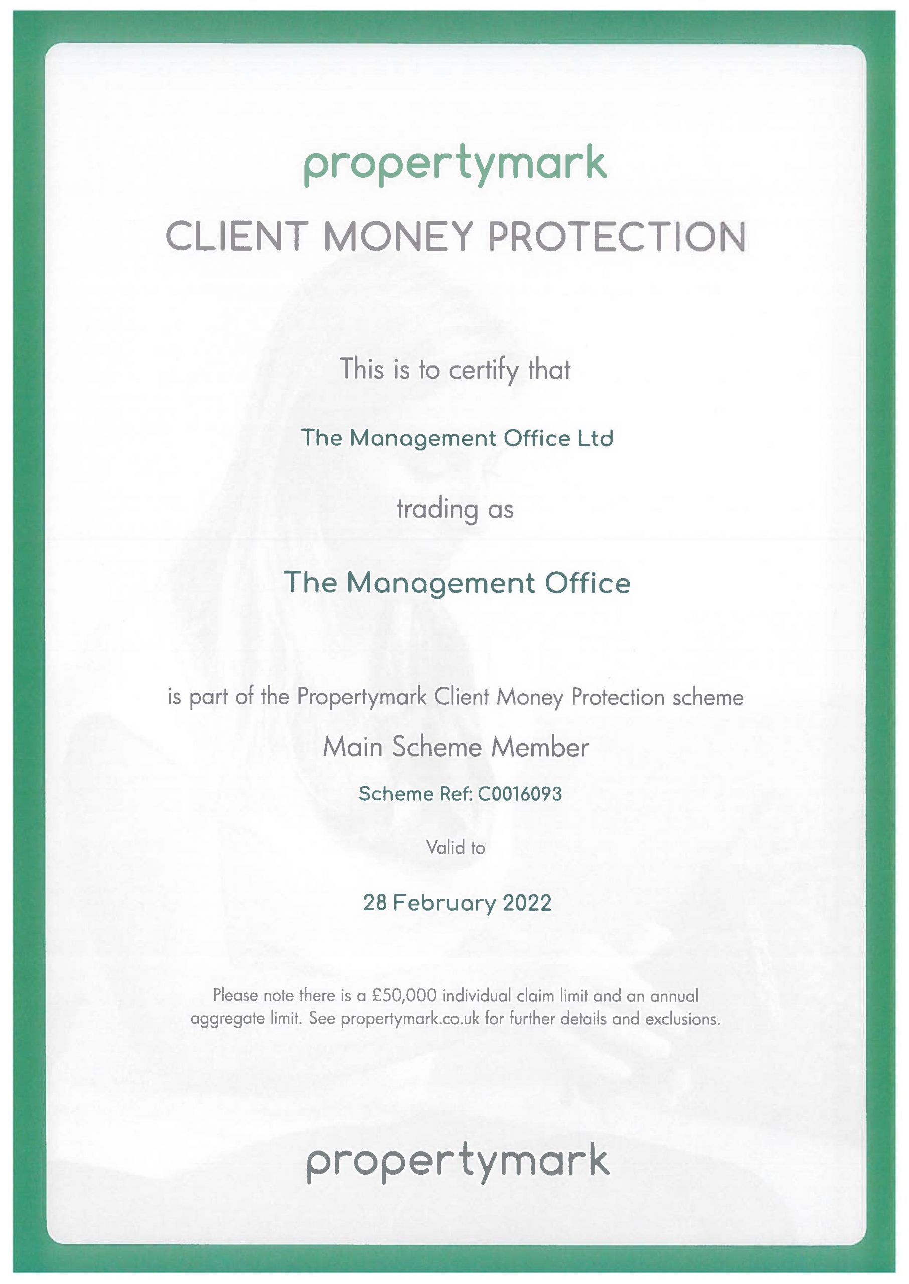 CMP Certificate – The Management Office